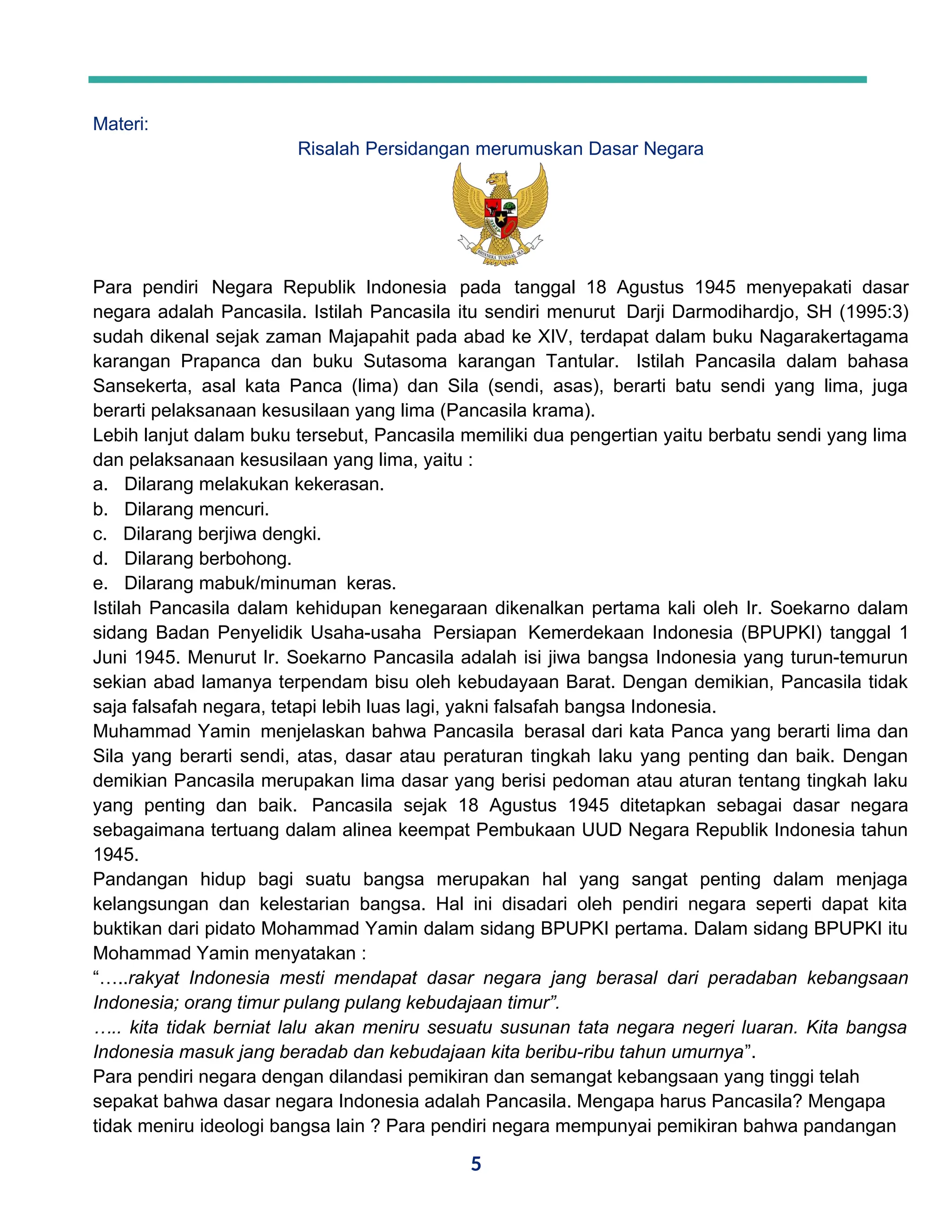 Modul Ajar Pancasila - Cara Pandang Para Pendiri Negara Tentang Rumusan ...