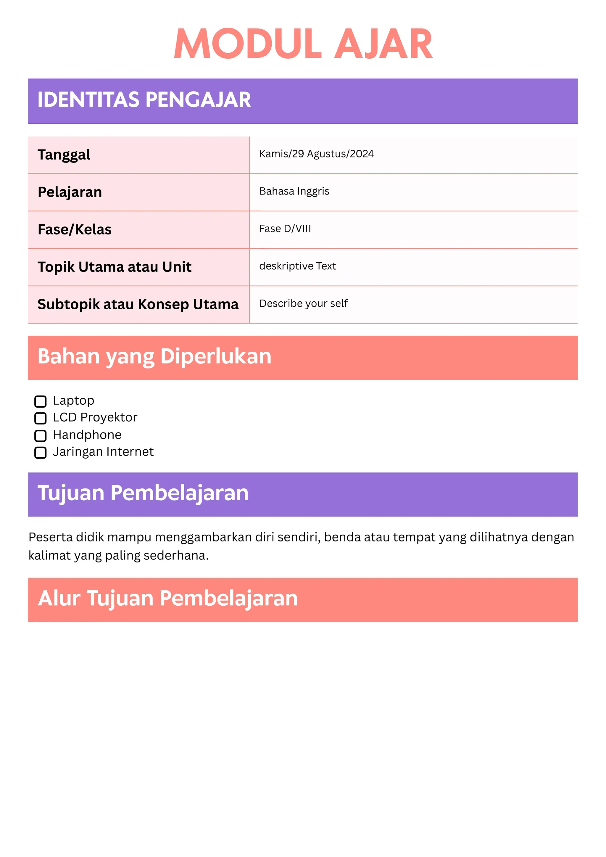 Modul Ajar PEMBATIK Level 2, Agustus 2024 | PDF