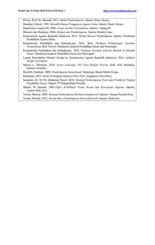 MODUL AJAR PENDIDIKAN AGAMA ISLAM (PAI) DAN BUDI PEKERTI KELAS 1 BAB 4 | DOCX