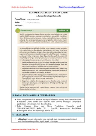 Modul Ajar Pendidikan Pancasila Kelas 12 Fase F Kurikulum Merdeka | PDF