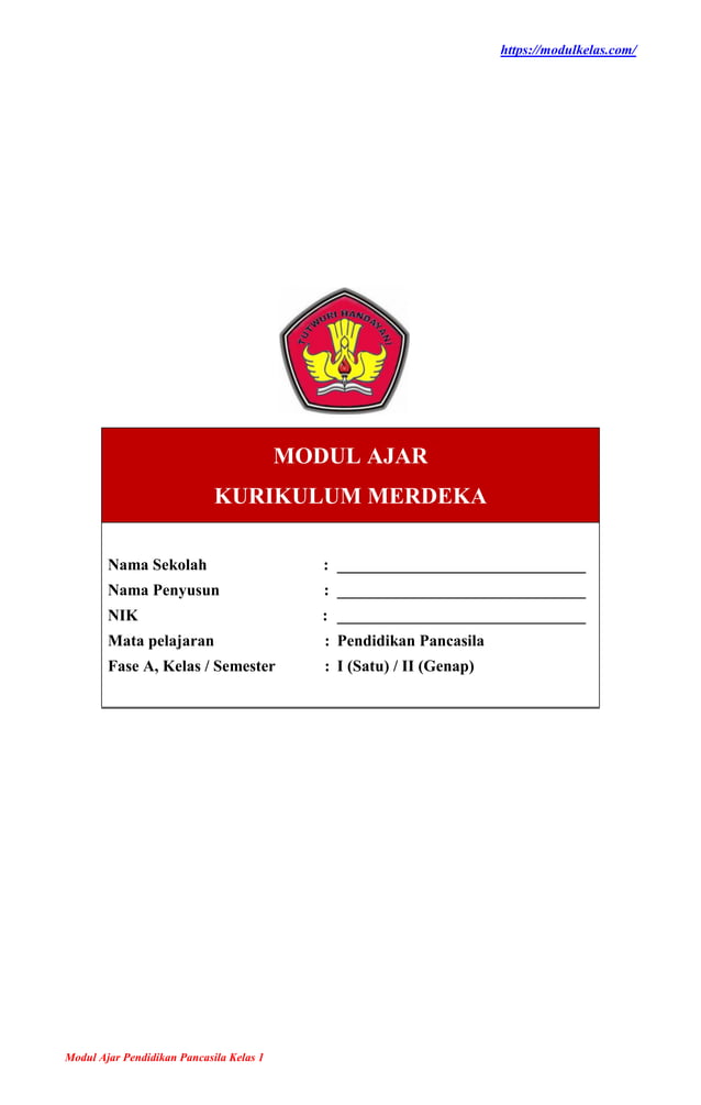 Modul Ajar Pendidikan Pancasila Kelas 1 Fase A Kurikulum Merdeka | PDF