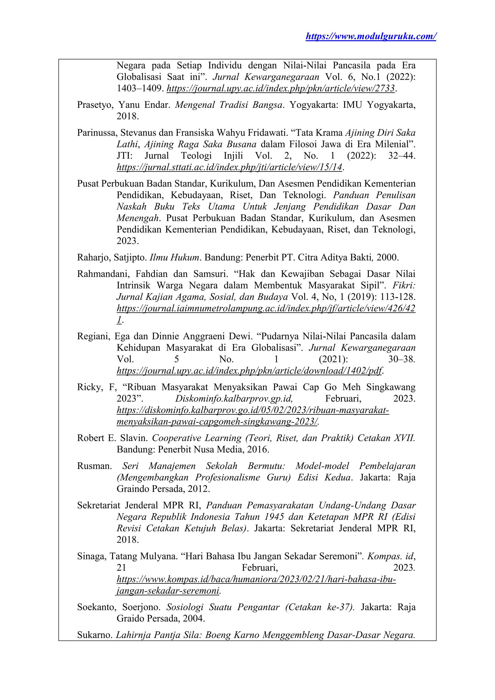 Modul Ajar Pendidikan Pancasila Kelas 9 Kurikulum Merdeka | PDF