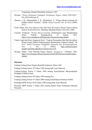 Modul Ajar Pendidikan Pancasila Kelas 9 Kurikulum Merdeka | PDF