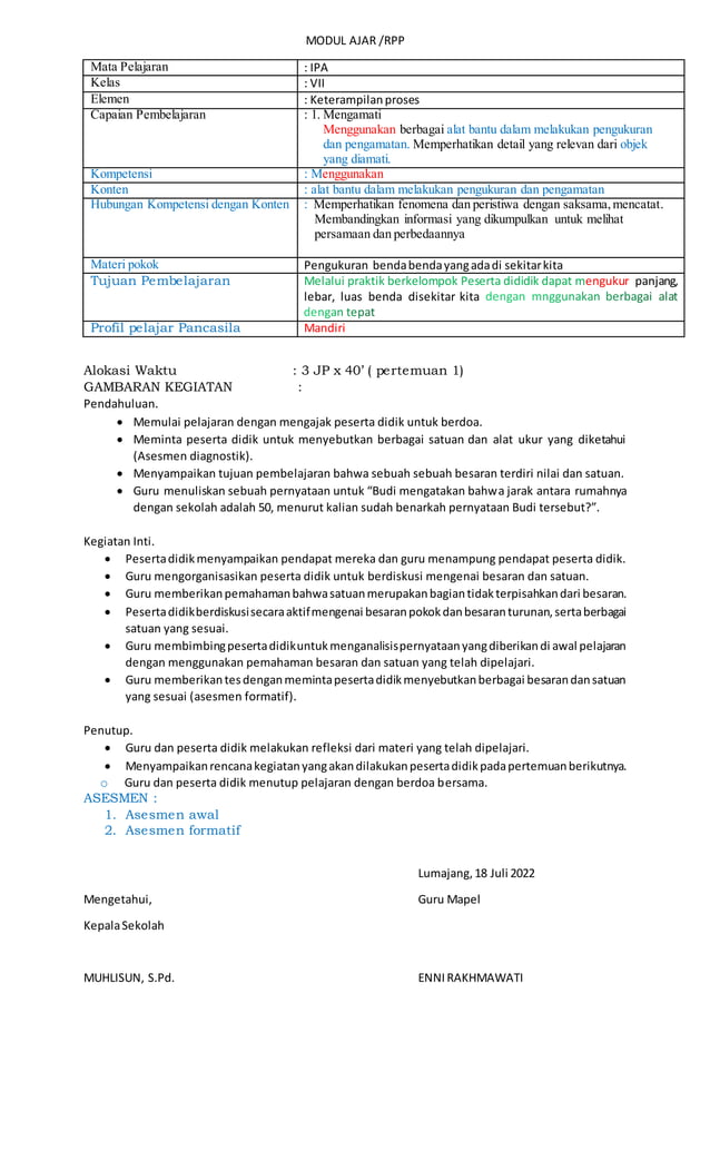 Modul Ajar Pengukuran IPA VII.docx