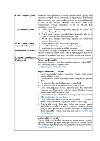 MODUL AJAR PERENCANAAN DAN PENGALAMATAN JARINGAN | PDF