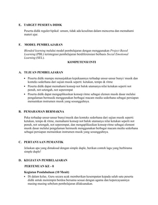 Modul ajar Seni Musik kelas 7 pertemuan 8 kurikulum merdeka | DOCX