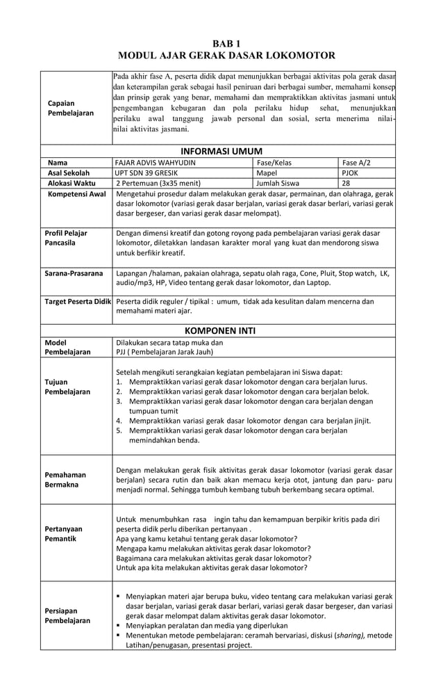 MODUL AJAR PJOK 2 (Gerak dasar lokomotor).pdf