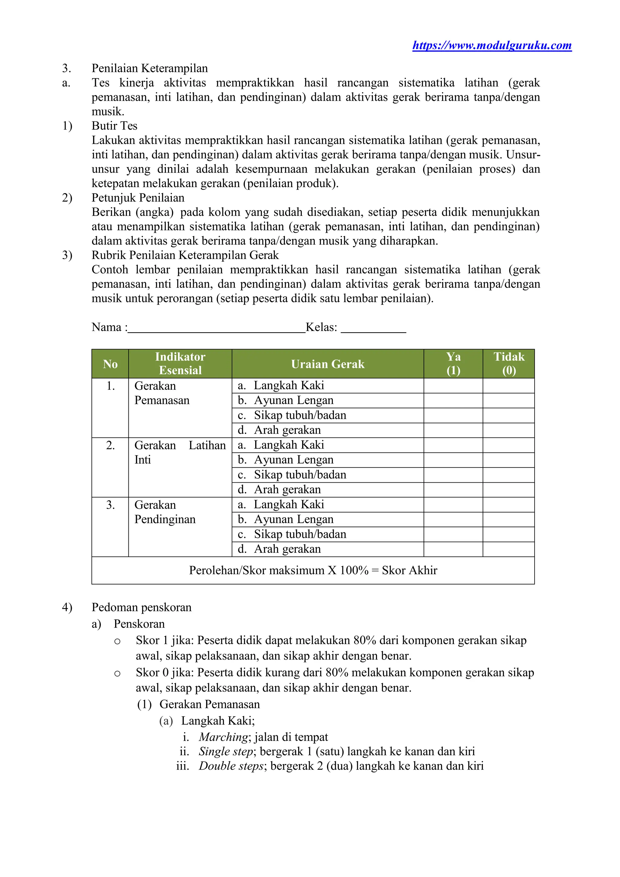 Modul Ajar PJOK Kelas 12 Fase F Kurikulum Merdeka | PDF