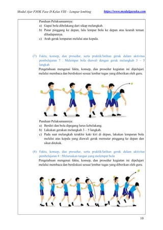 MODUL AJAR PJOK LEMPAR LEMBING FASE D KELAS 8 SMP | DOC