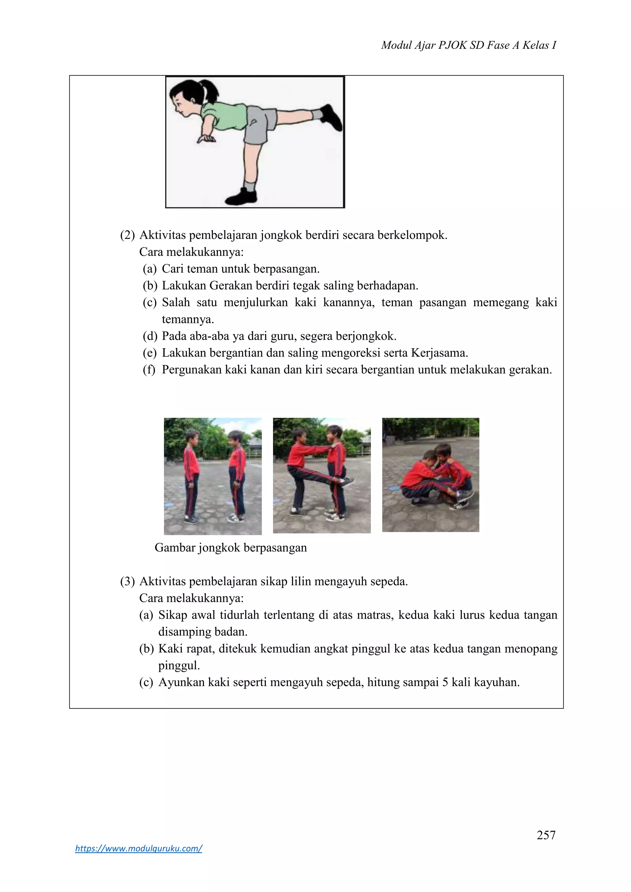 MODUL AJAR PJOK FASE A KELAS 1 KURIKULUM MERDEKA | DOCX