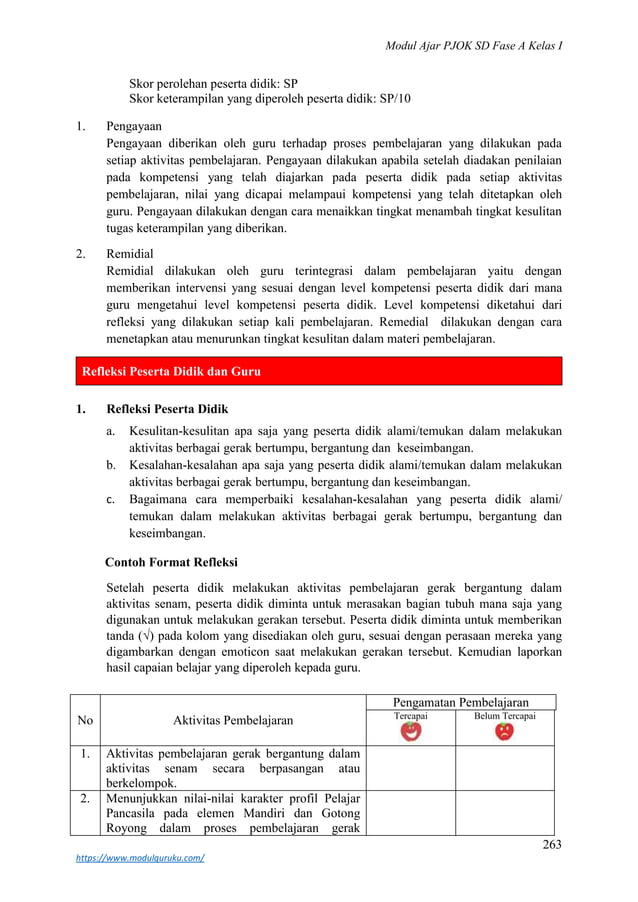 MODUL AJAR PJOK FASE A KELAS 1 KURIKULUM MERDEKA | DOCX