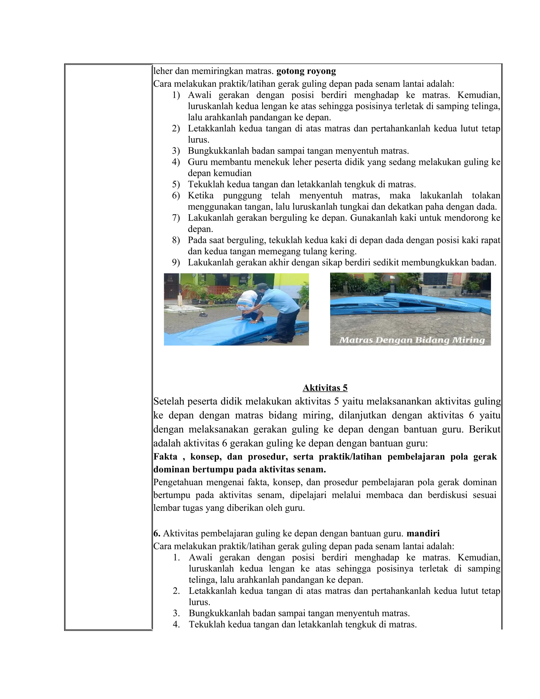 MODUL AJAR PJOK SENAM LANTAI GULING DEPAN OK.docx