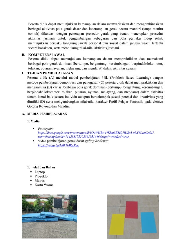 MODUL AJAR PJOK SENAM LANTAI GULING DEPAN OK.docx