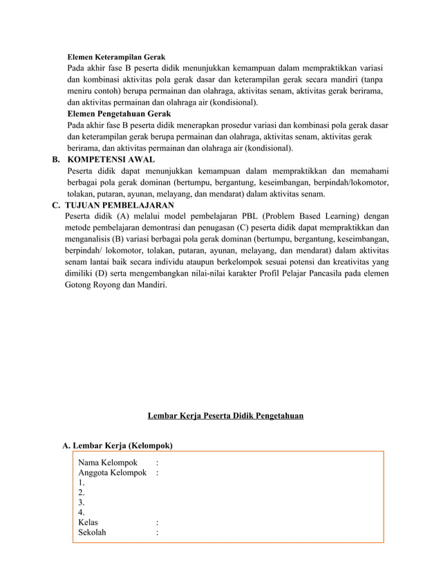 MODUL AJAR PJOK SENAM LANTAI GULING DEPAN OK.docx