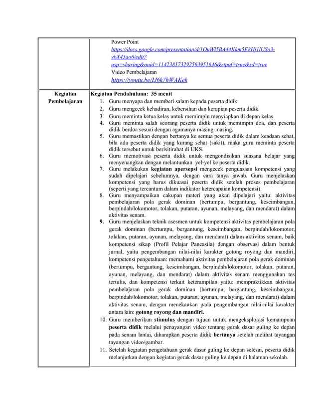 MODUL AJAR PJOK SENAM LANTAI GULING DEPAN OK.docx