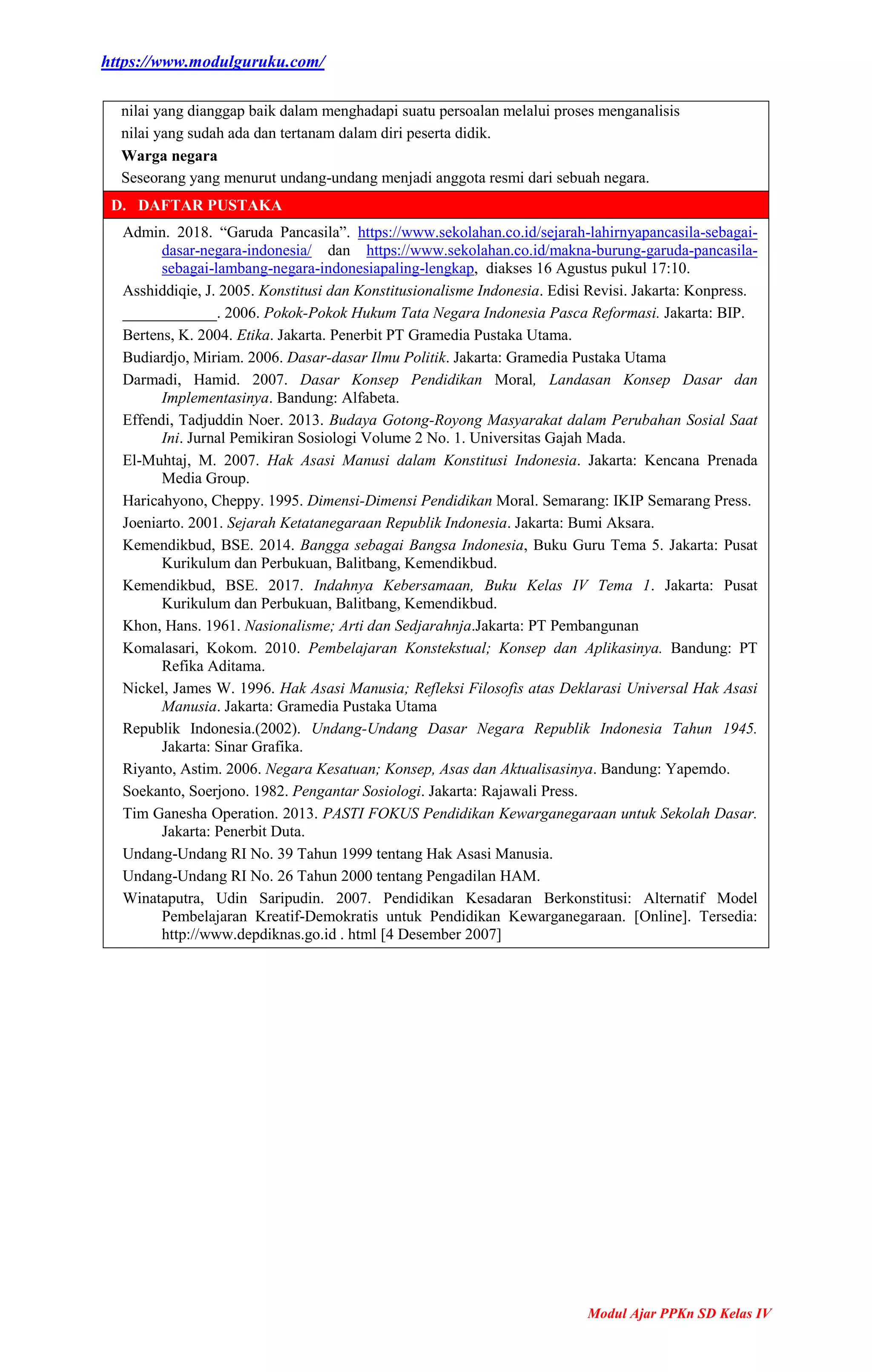 Modul Ajar PPKn BAB 4 Kelas 4 | DOCX