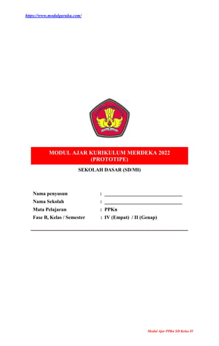 Modul Ajar PPKn BAB 4 Kelas 4 | DOCX