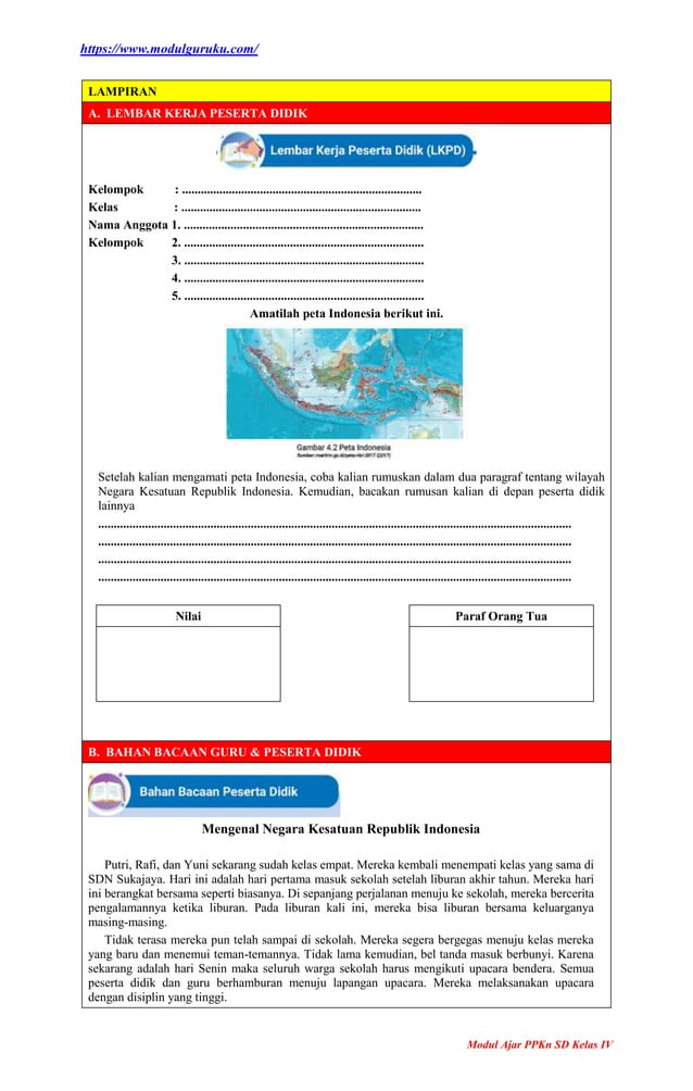 Modul Ajar PPKn BAB 4 Kelas 4 | DOCX