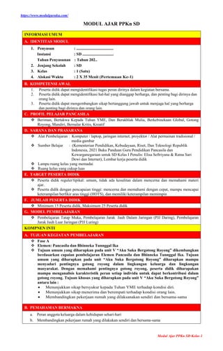 Modul Ajar PPKn Kelas 1 Fase A Kurikulum Merdeka | DOCX