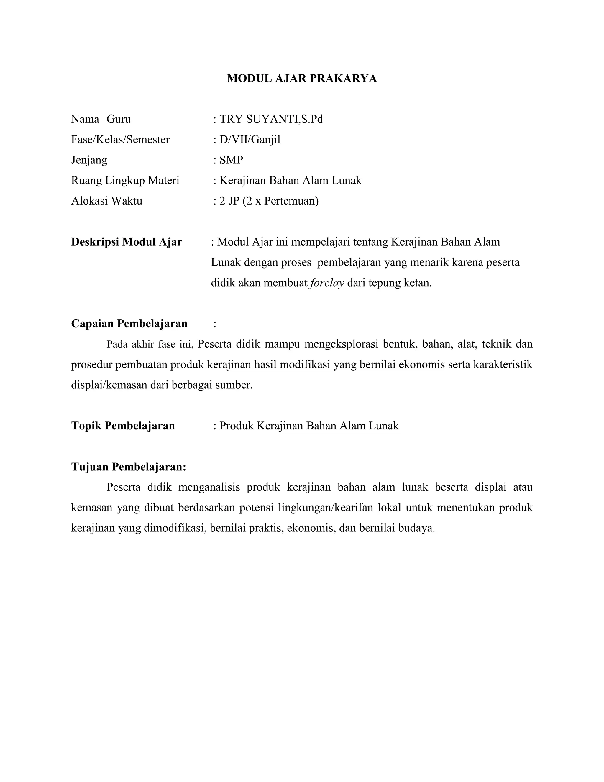 Modul Ajar Prakarya-Kerajinan - Modul Ajar Prakarya Kerajinan Bahan ...