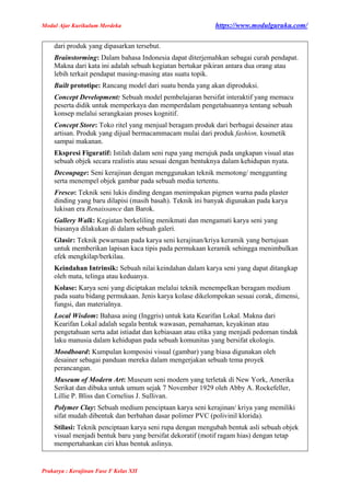 Modul Ajar Prakarya Kerajinan Kelas 12 Fase F Kurikulum Merdeka | PDF