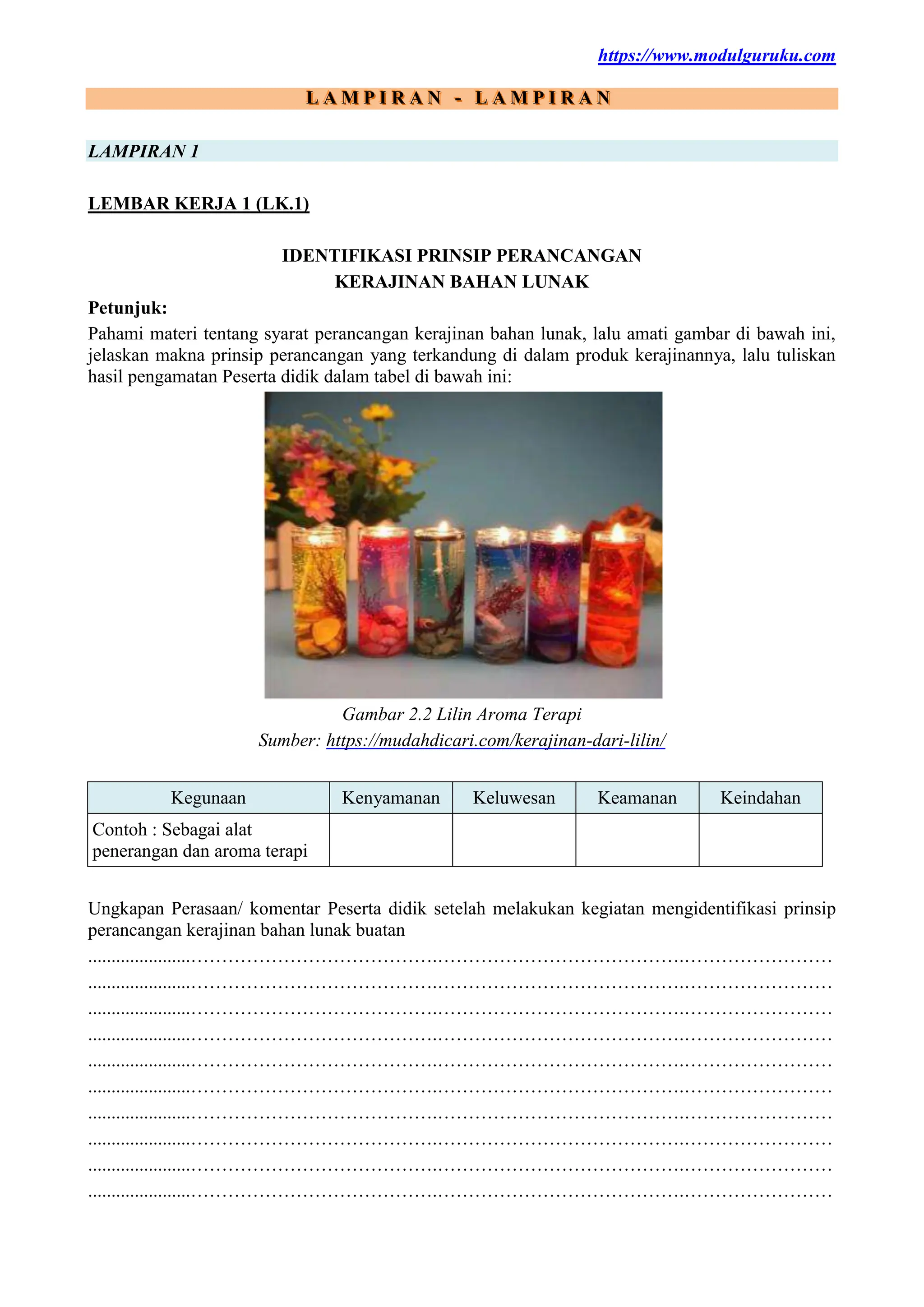 Modul Ajar Prakarya Kerajinan Kelas 8 SMP Fase D | DOCX