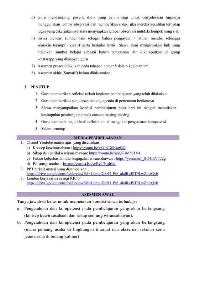 Modul Ajar Projek Kreatif dan Kewirausahaan - Peluang Usaha di Lingkungan internal dan Eksternal ...