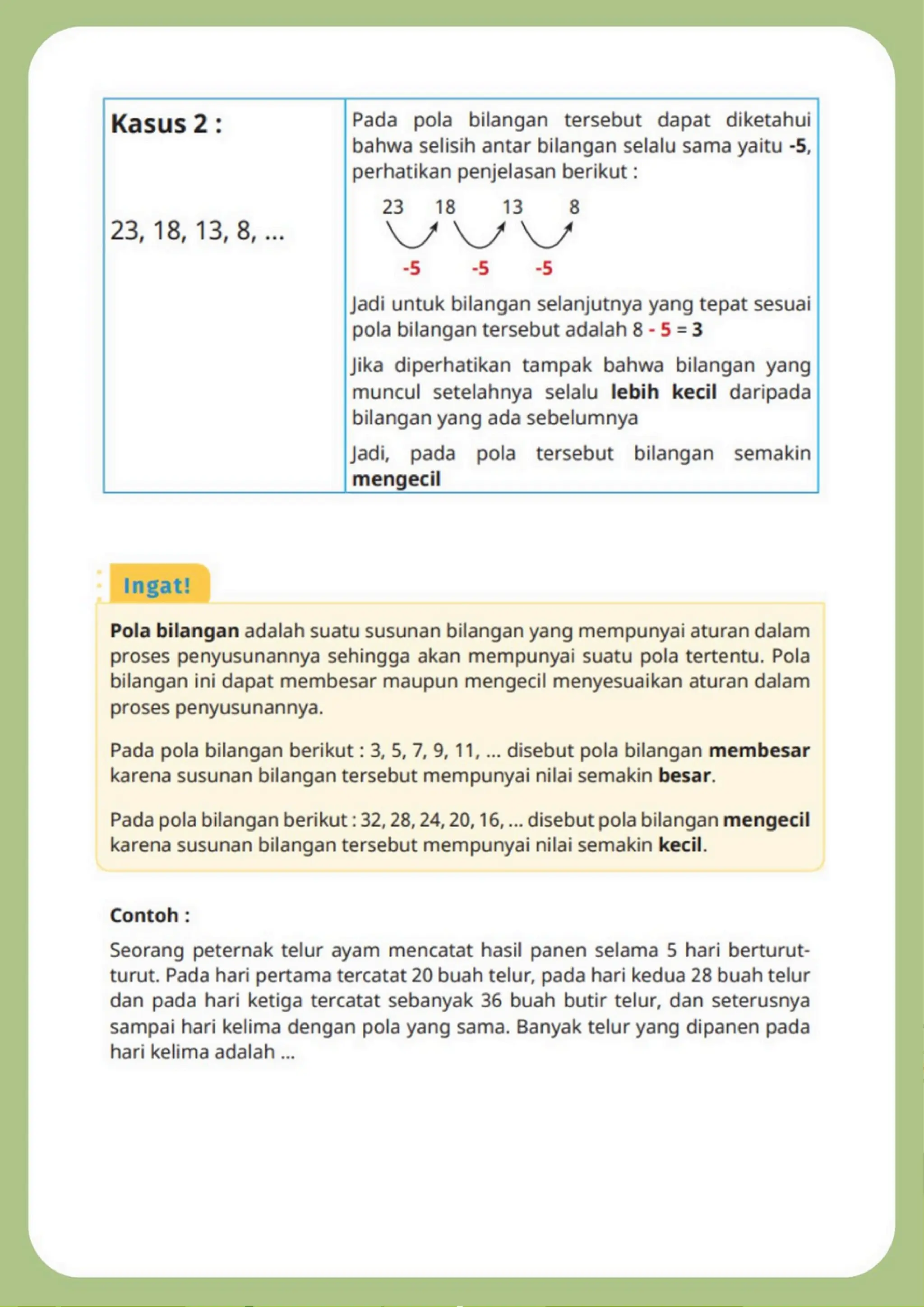Modul ajar Matematika Kelas 4 tentang pola bilangan.pdf