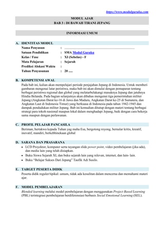 Modul Ajar Sejarah Kelas 11 Fase F Kurikulum Merdeka | PDF