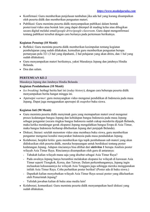 Modul Ajar Sejarah Kelas 11 Fase F Kurikulum Merdeka | PDF