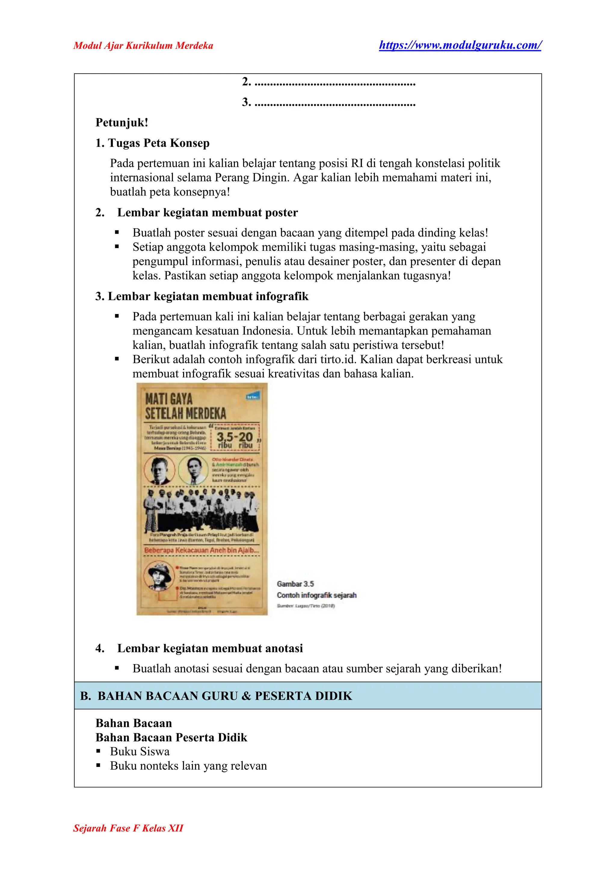 Modul Ajar Sejarah Kelas 12 Fase F Kurikulum Merdeka | PDF