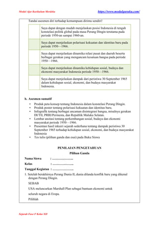 Modul Ajar Sejarah Kelas 12 Fase F Kurikulum Merdeka | PDF