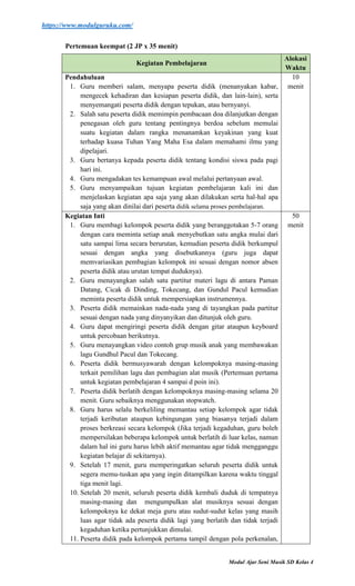 Modul Ajar Seni Musik Kelas 4 BAB 1 | DOCX