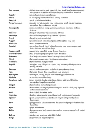 Modul Ajar Seni Musik Kelas 11 SMA/MA Fase F Kurikulum Merdeka | PDF