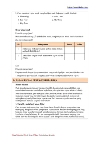 Modul Ajar Seni Musik Kelas 12 SMA/MA Fase F Kurikulum Merdeka | PDF