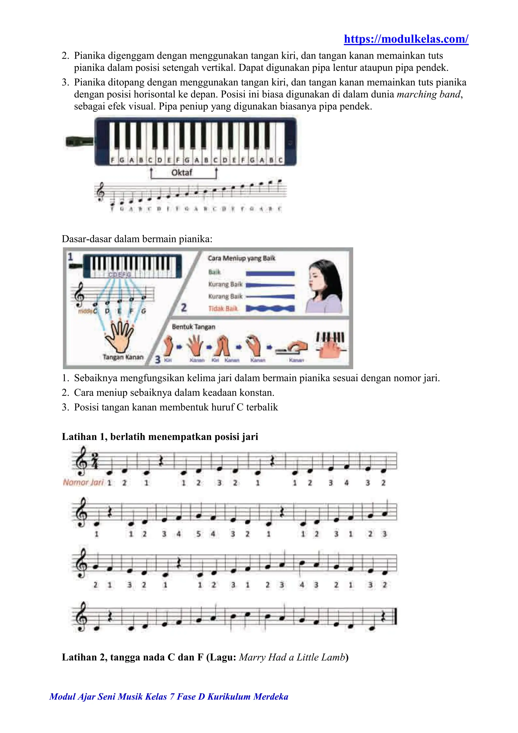 Modul Ajar Seni Musik Kelas 7 SMP/MTs Fase D Kurikulum Merdeka | PDF