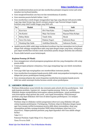 Modul Ajar Seni Musik Kelas 7 SMP/MTs Fase D Kurikulum Merdeka | PDF