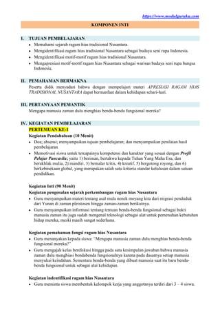 Modul Ajar Seni Rupa Fase D Kelas 8 SMP | DOCX