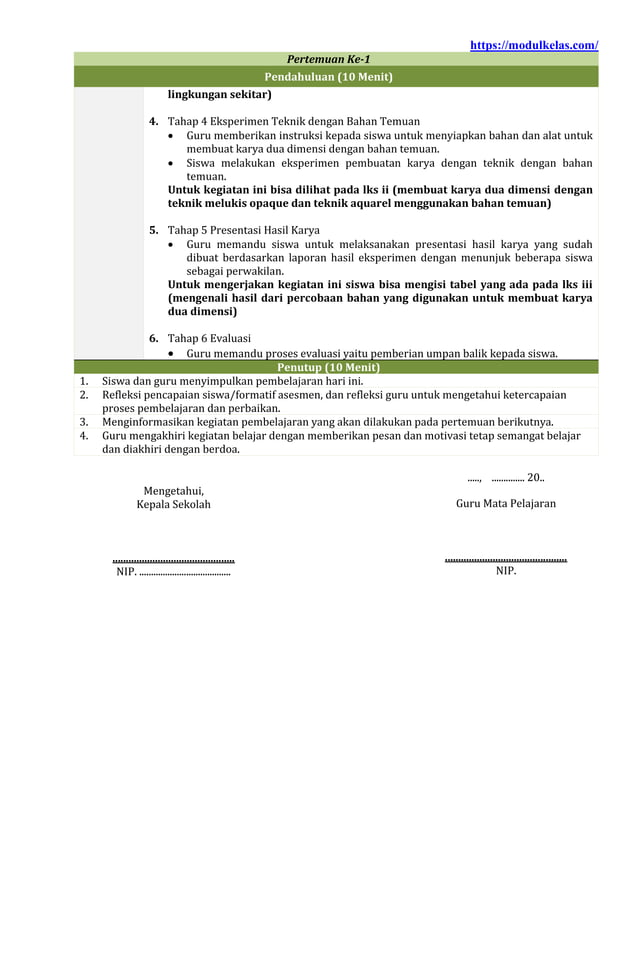 Modul Ajar Seni Rupa Kelas 10 SMA Fase E Kurikulum Merdeka | PDF