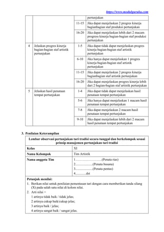 Modul Ajar Seni Tari Kelas 11 Fase F Kurikulum Merdeka | PDF