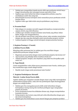 Modul Ajar Seni Teater Kelas 12 Fase F Kurikulum Merdeka | PDF