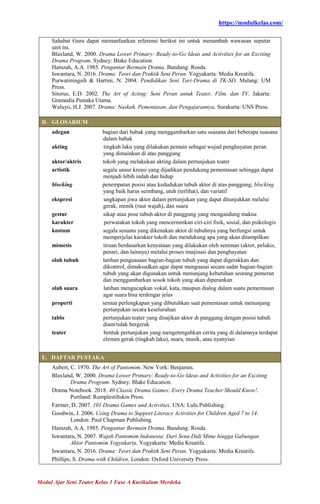 Modul Ajar Seni Teater Kelas 1 SD/MI Fase A Kurikulum Merdeka | PDF