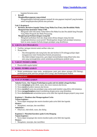 Modul Ajar Seni Teater Kelas 4 SD/MI Fase B Kurikulum Merdeka | PDF