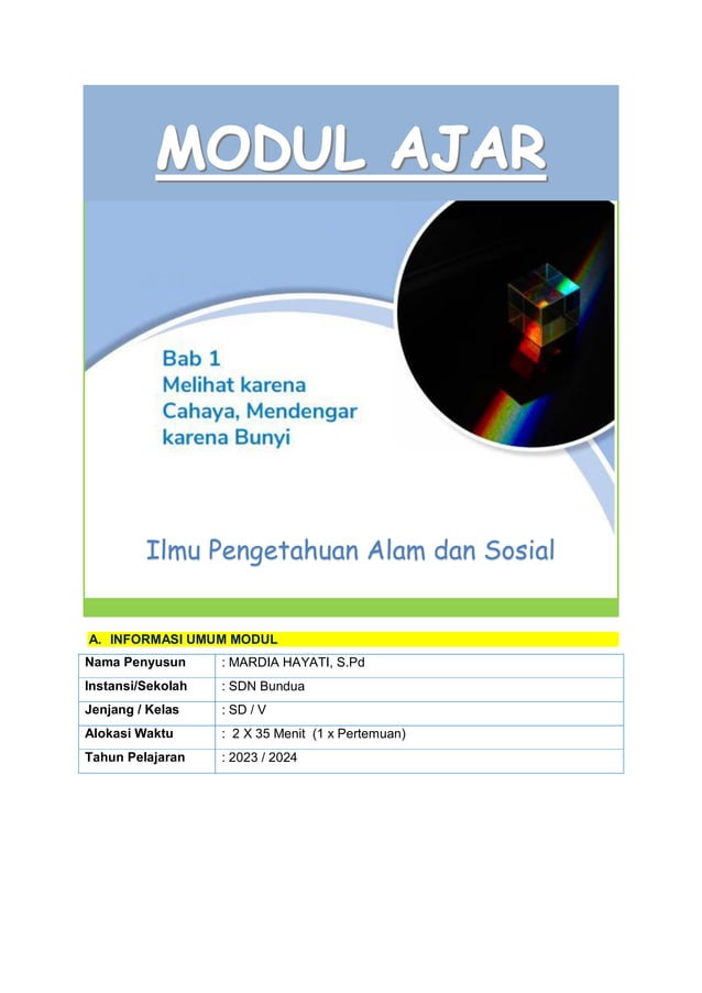MODUL AJAR siklus 2 Mardia hayati.pdf untuk Ilmu Pengetahuan alam | PDF | Free Download
