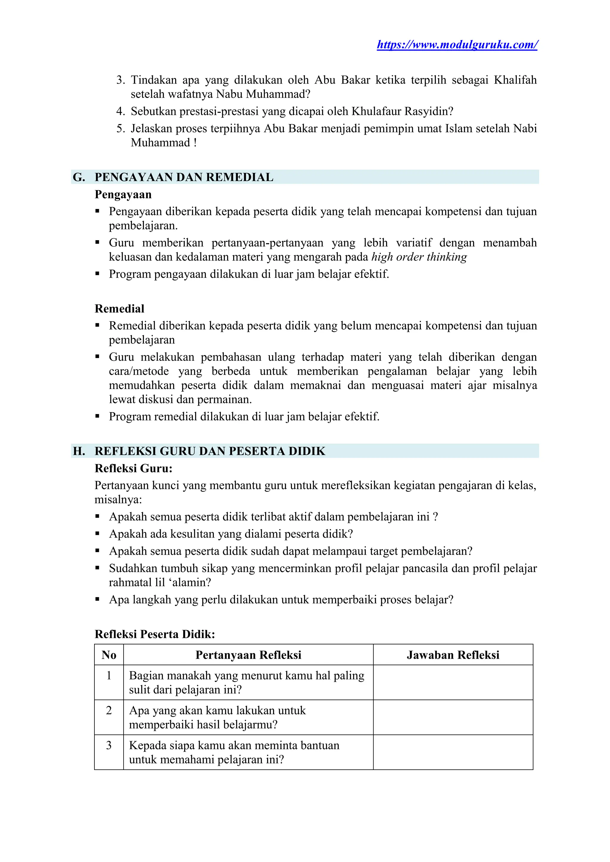 Modul Ajar SKI Kelas 7 Fase D Kurikulum Merdeka | PDF