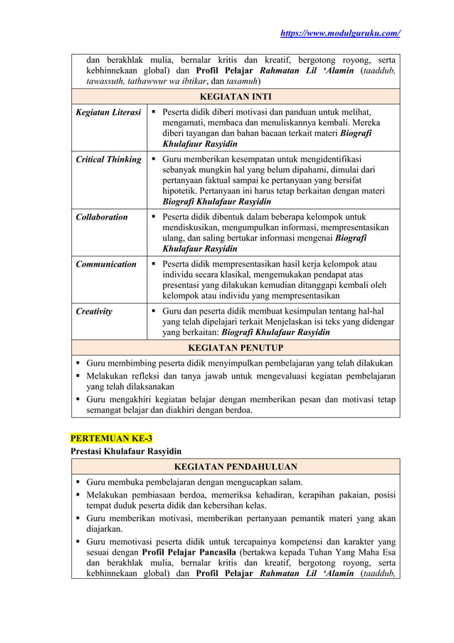 Modul Ajar SKI Kelas 7 Fase D Kurikulum Merdeka | PDF