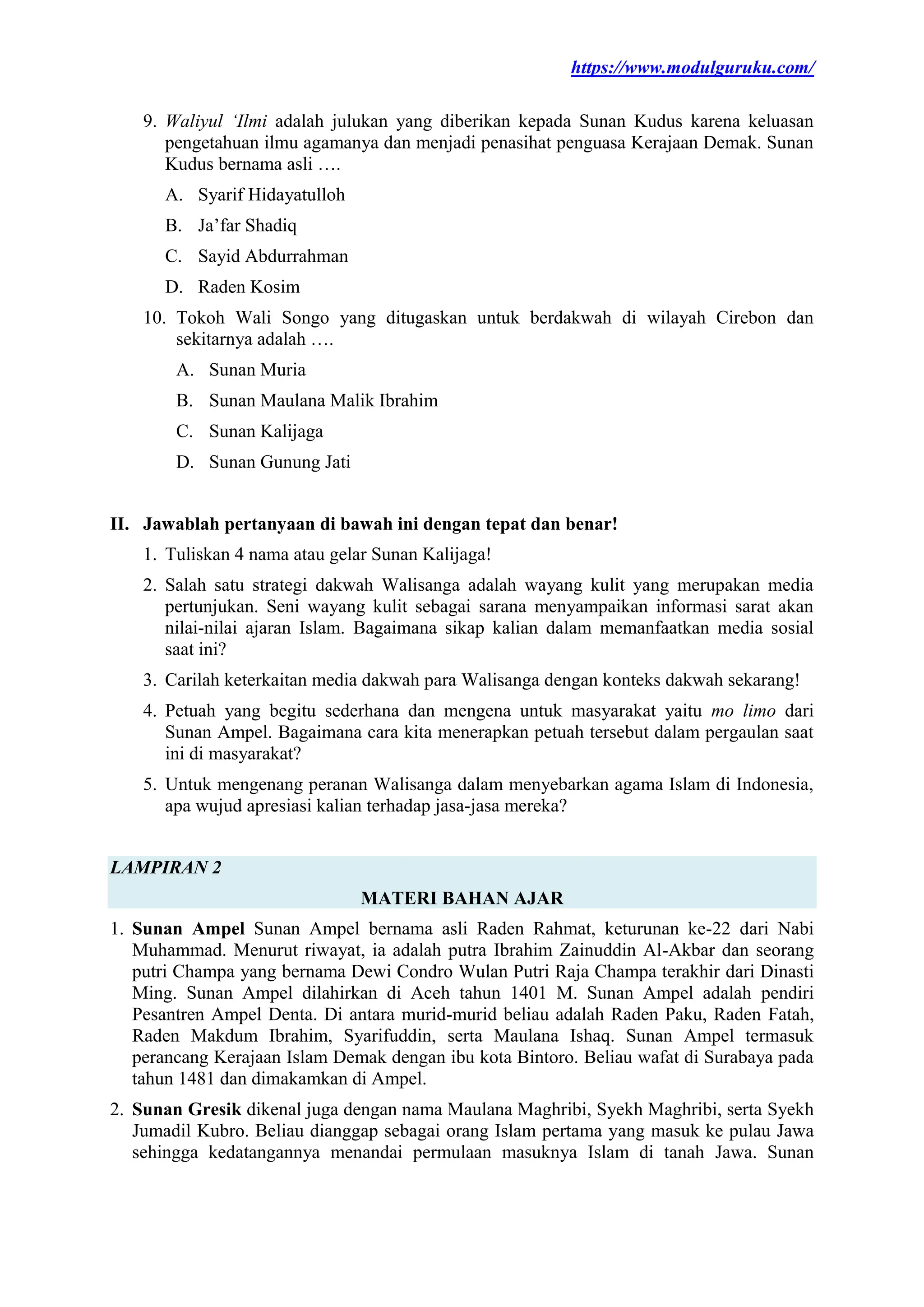 Modul Ajar SKI Kelas 9 Fase D Kurikulum Merdeka | PDF