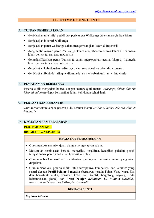 Modul Ajar SKI Kelas 9 Fase D Kurikulum Merdeka | PDF