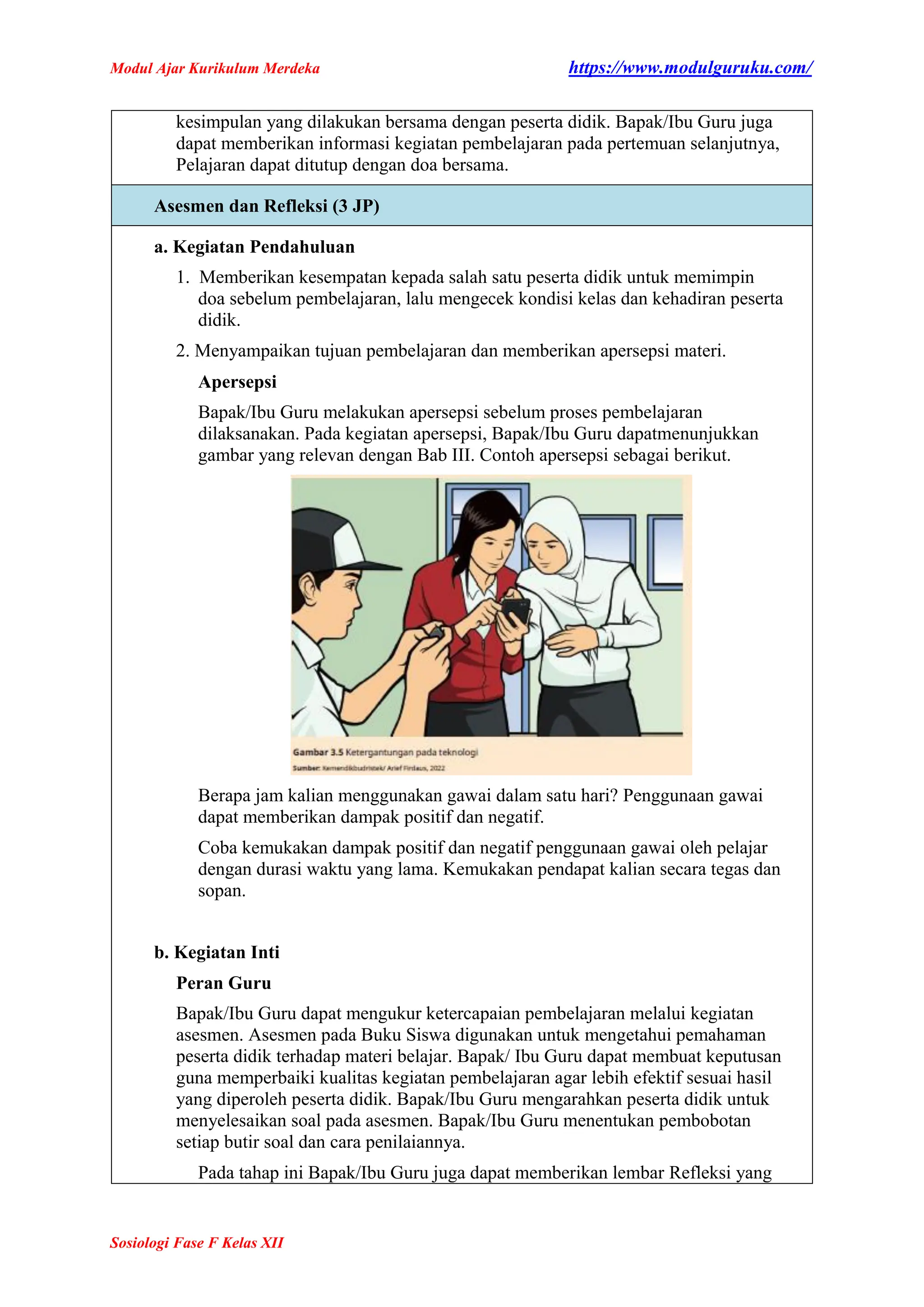 Modul Ajar Sosiologi Kelas 12 Fase F Kurikulum Merdeka | PDF