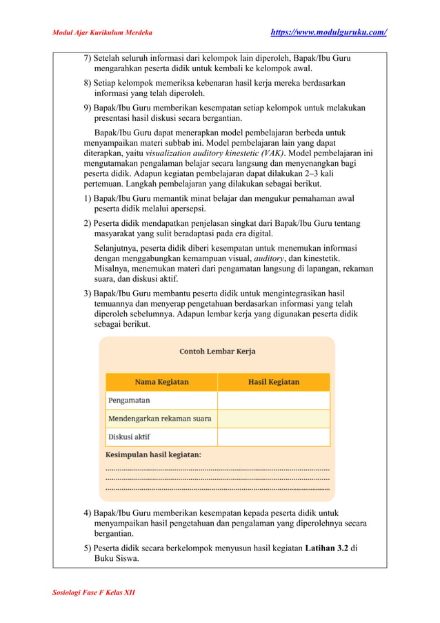 Modul Ajar Sosiologi Kelas 12 Fase F Kurikulum Merdeka | PDF
